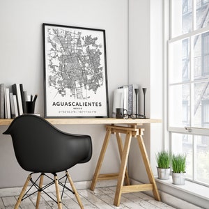 Printable Map of Aguascalientes Mexico With Street Names | Etsy