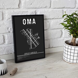 OMA Omaha Eppley Airfield Poster Instant Download Map Art - Etsy
