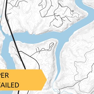 Printable Map of Summersville Lake, West Virginia, US - Instant ...