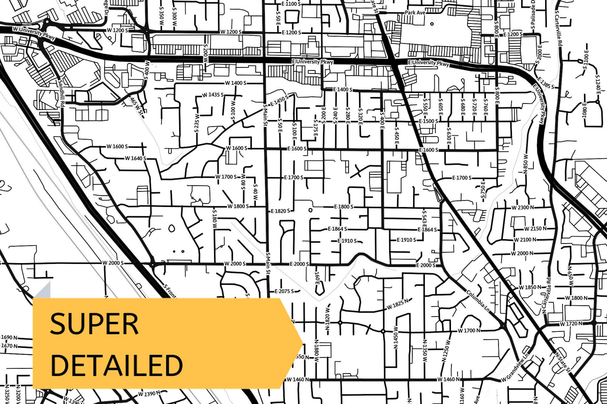 Printable Map of Provo Utah USA With Street Names Instant - Etsy