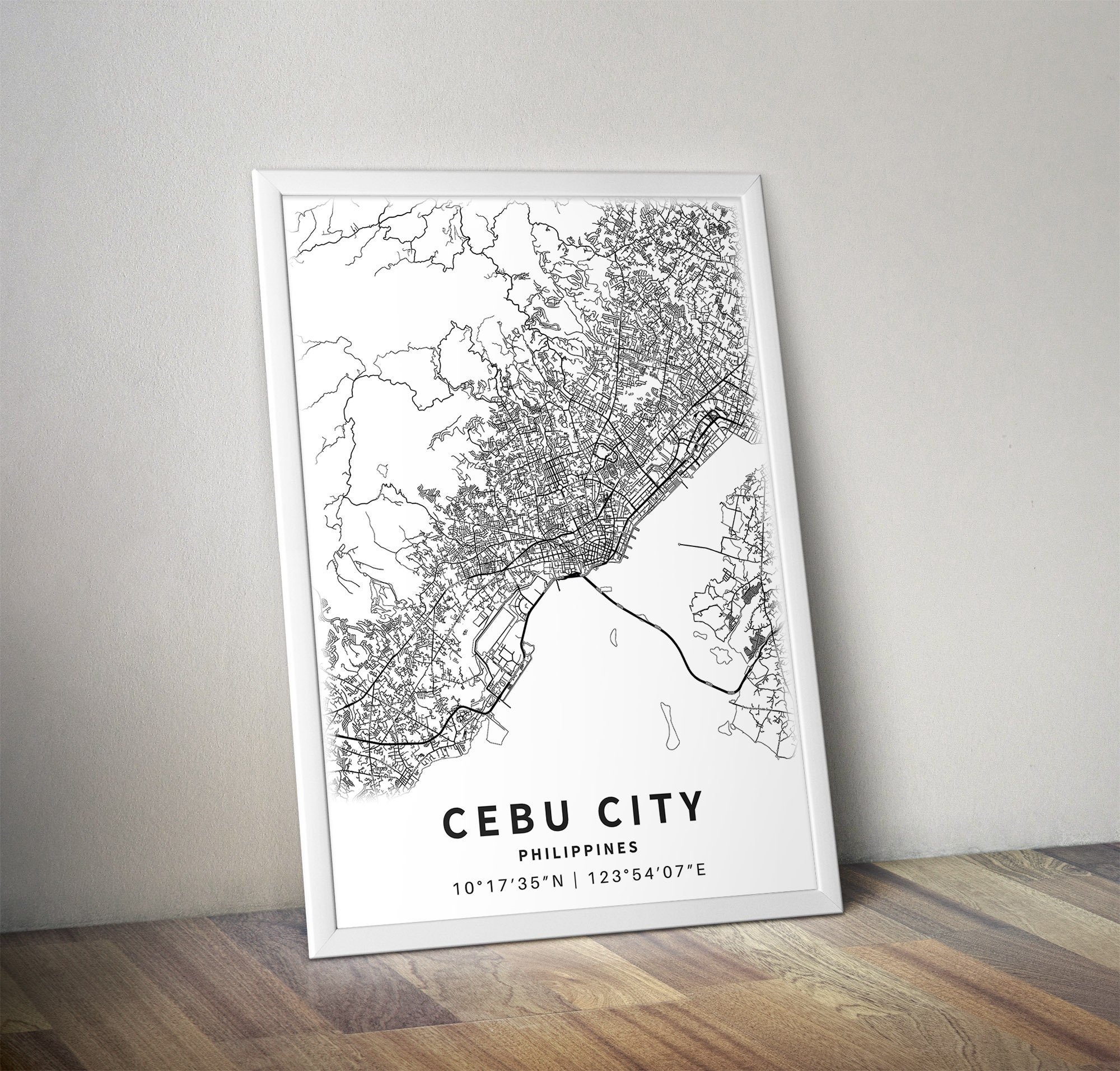 Printable Map of Cebu City, Philippines With Street Names - Instant ...