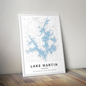 Custom Lake Map Print, Lake House Art - Digital Download \ Lake Poster ...