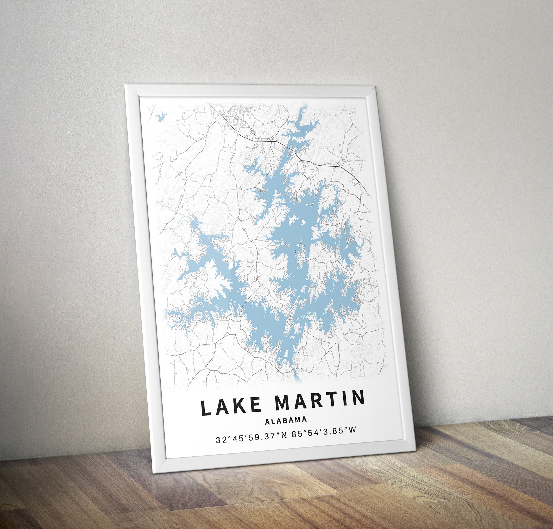 Custom Lake Map Print, Lake House Art - Digital Download \ Lake Poster ...