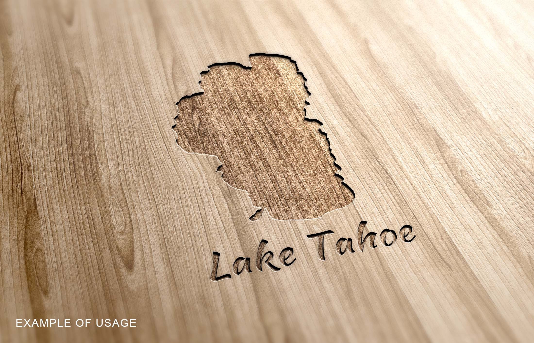 Lake Tahoe, California Map Vector File - Instant Download SVG \ DXF ...