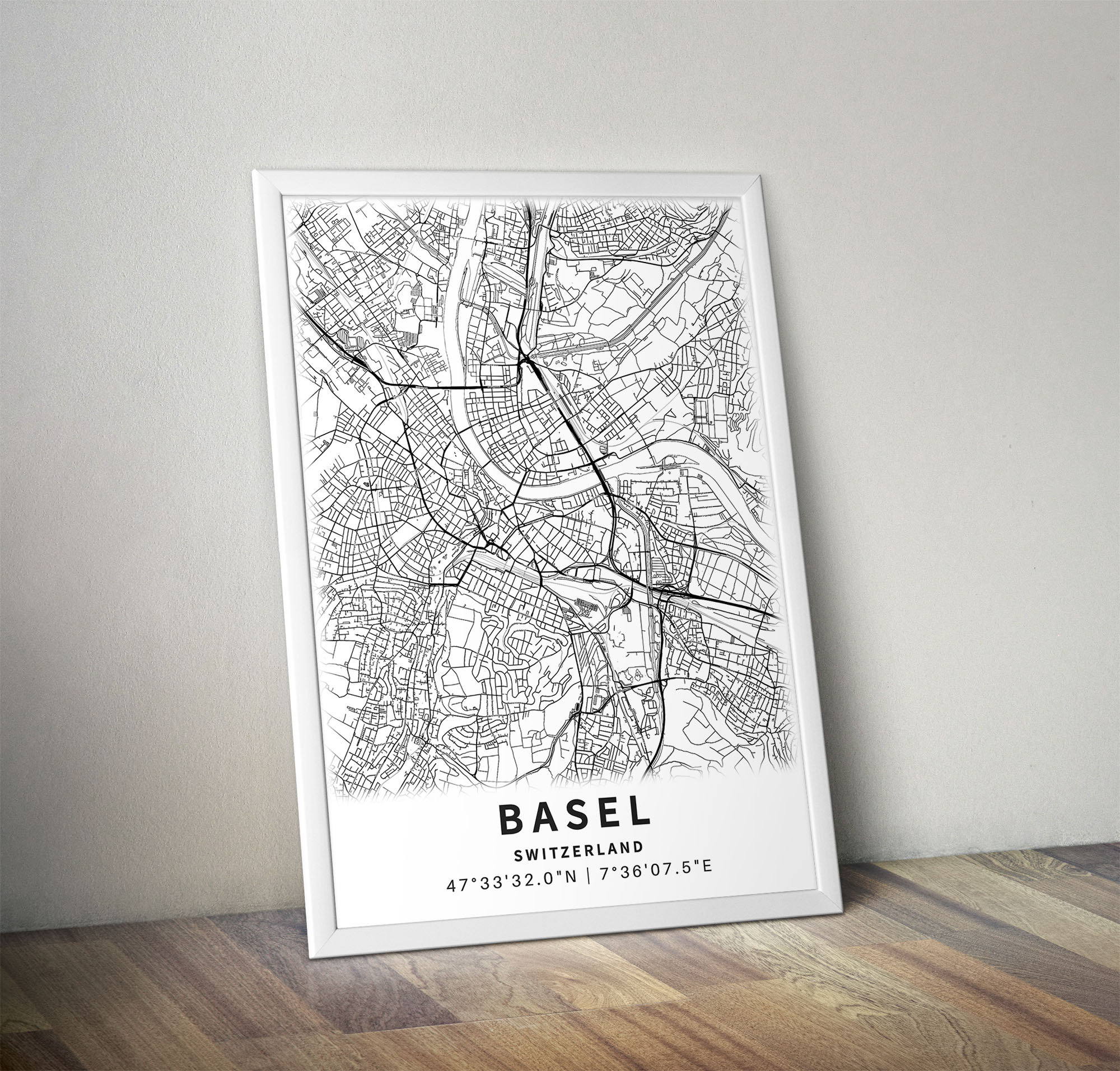 Printable Map of Basel, Switzerland With Street Names - Instant ...