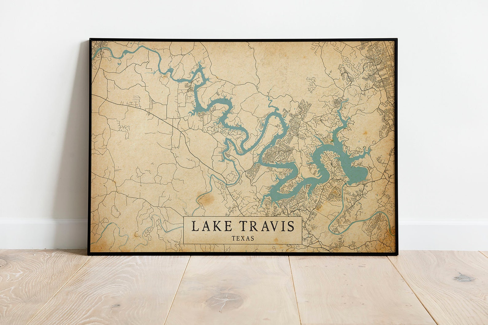 Vintage Style Map of Lake Travis Texas USA Instant Download | Etsy