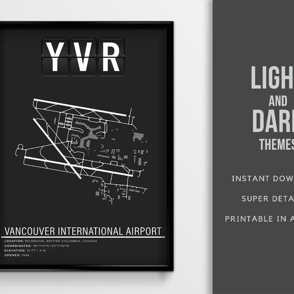 Yvr Map Poster Art - Etsy