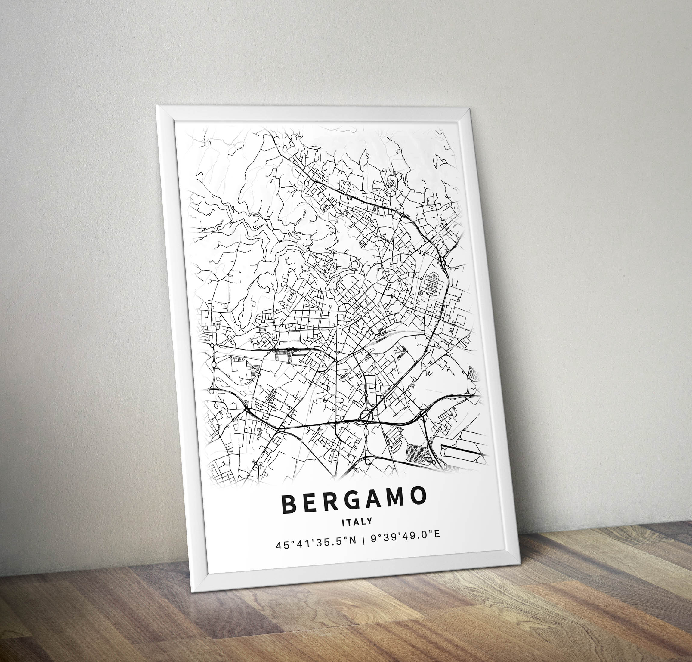 Printable Map of Bergamo, Italy With Street Names - Instant Download ...