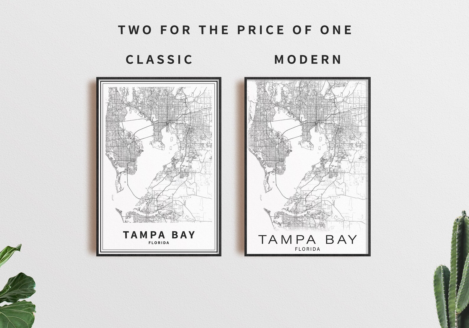 Printable Map of Tampa Bay Area Florida FL USA Instant - Etsy