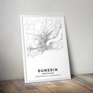 Printable Map of Dunedin, New Zealand With Street Names - Instant ...