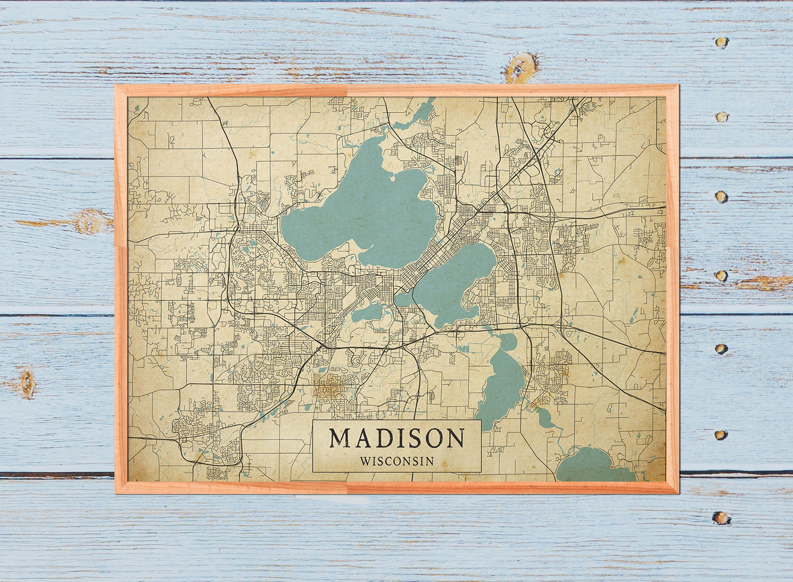 Printable Vintage Style Map of Madison Wisconsin USA - Etsy