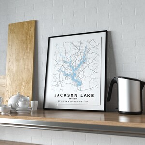 Printable Map of Jackson Lake, Georgia, US - Instant Download \ Lake ...