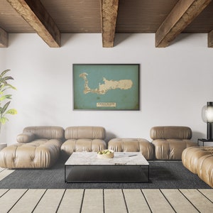 Cayman Islands Vintage Style Map: Roads and City Names, Printable ...