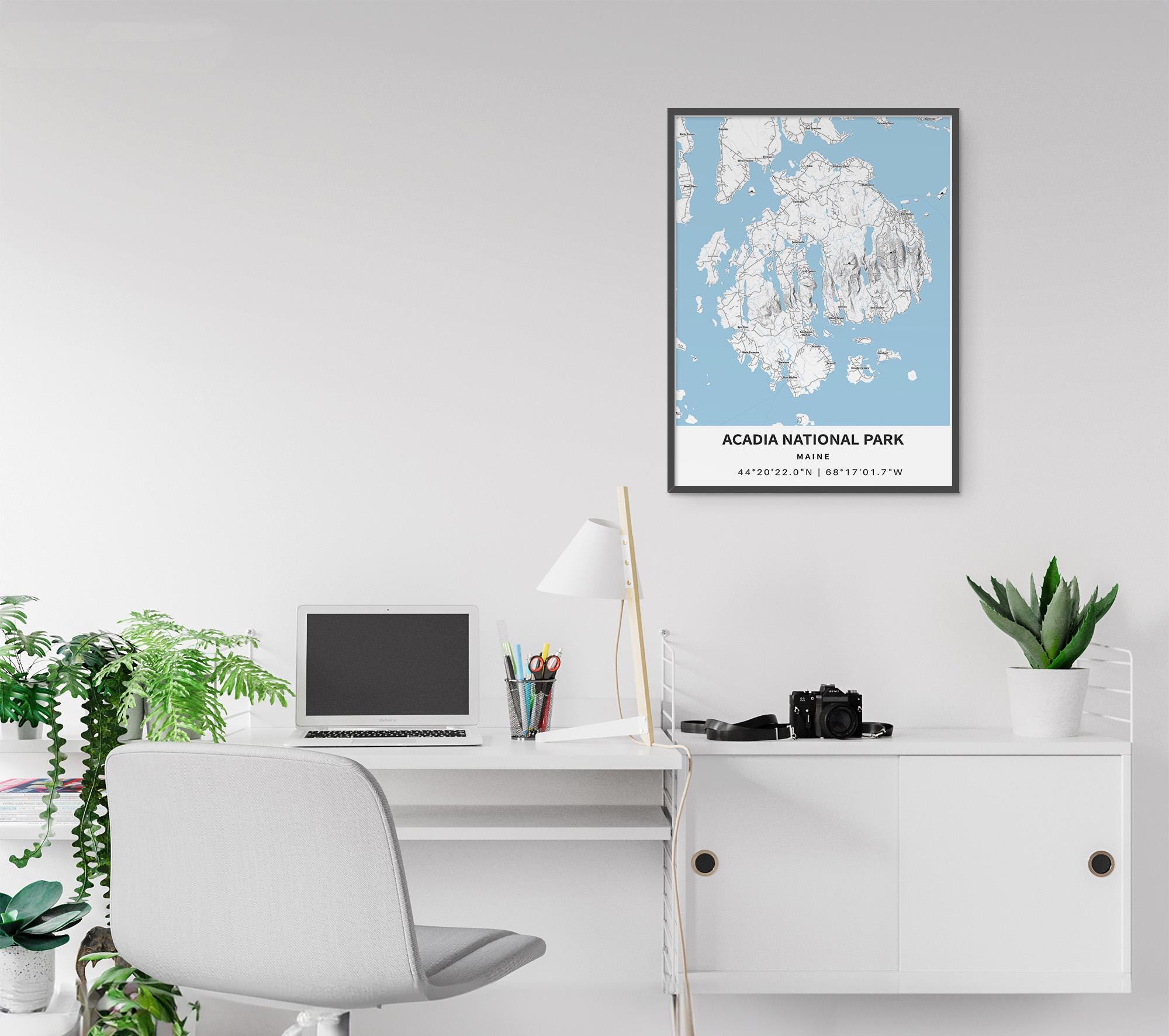 Acadia National Park Printable Map, Acadia Maine Topography Poster ...