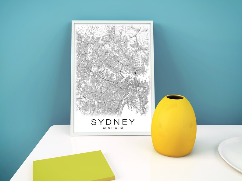 Printable Map of Sydney Australia Instant Download City | Etsy