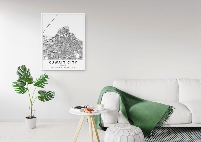 Printable Map of Kuwait City Kuwait With Street Names - Etsy