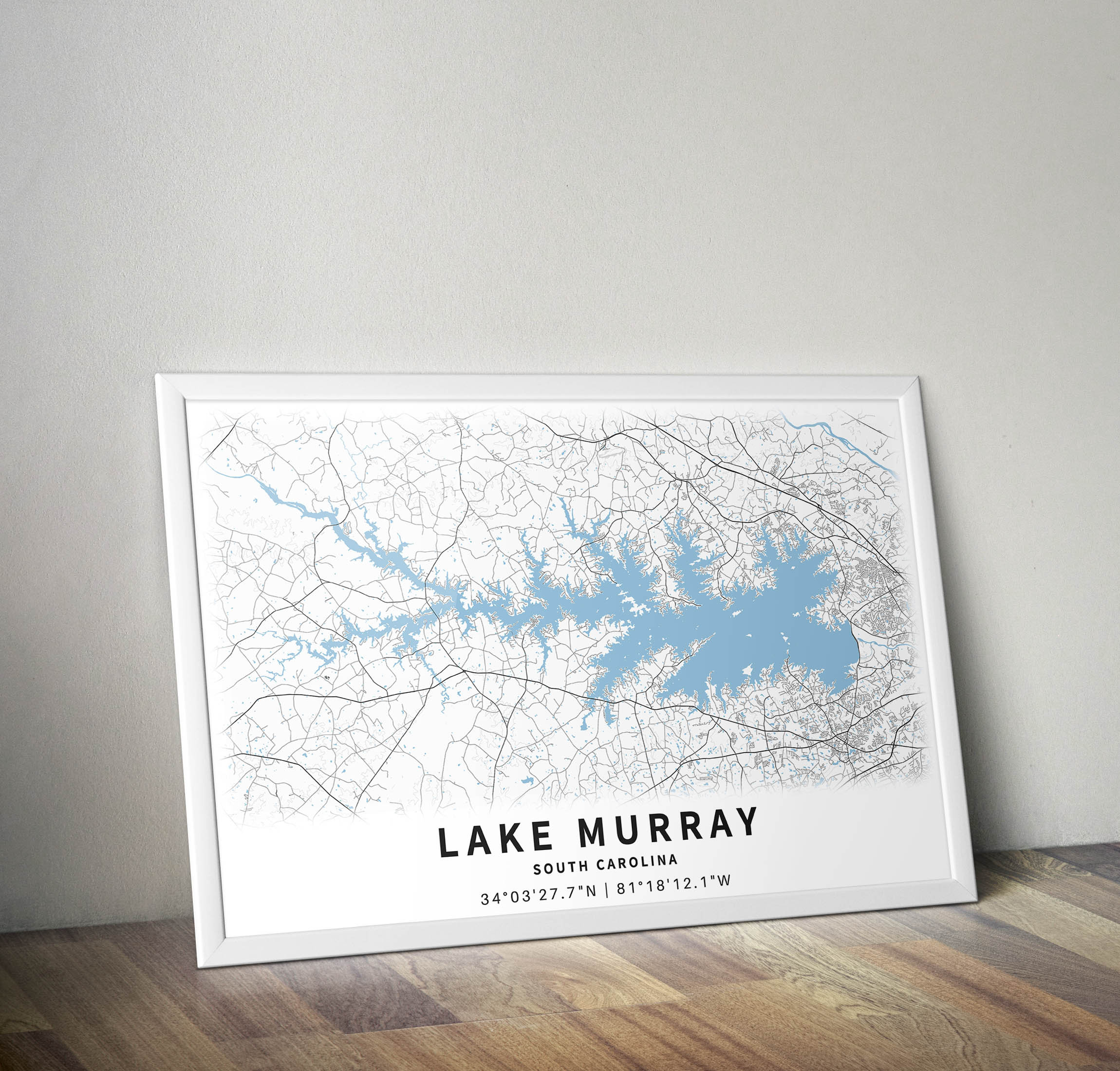 Printable Map Lake Murray South Carolina United States | Etsy