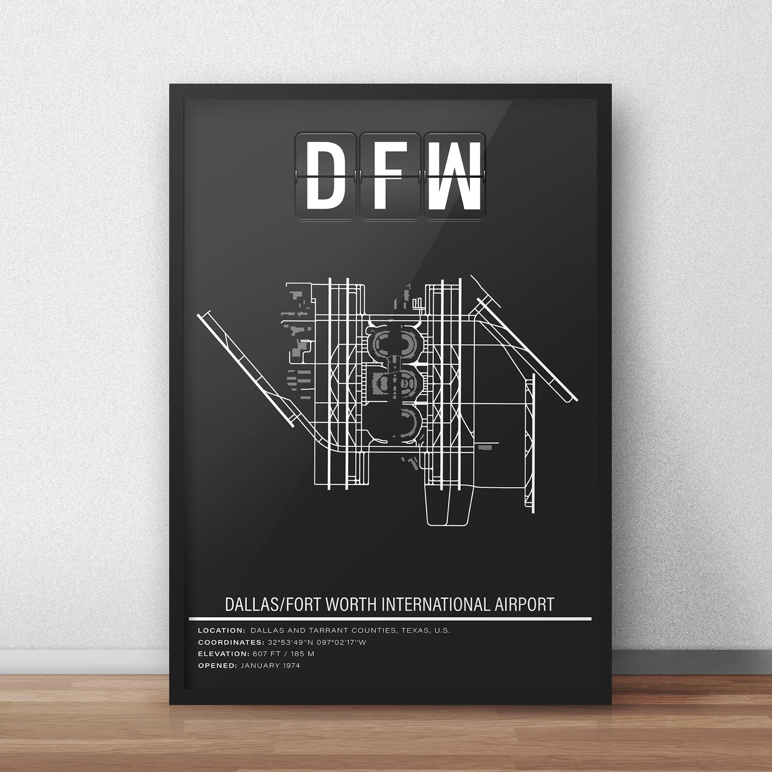 DFW Dallas/fort Worth International Airport Poster Instant - Etsy
