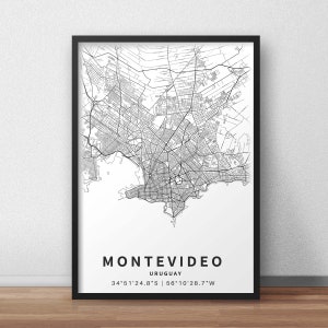 Printable Map of Montevideo, Uruguay With Street Names - Instant ...
