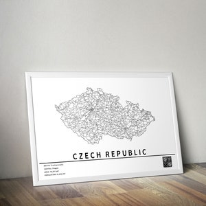 Printable Map of Czech Republic, Czechia With City Names and Roads ...