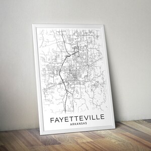 Printable Map of Fayetteville AR Map Print, Arkansas USA City Map ...