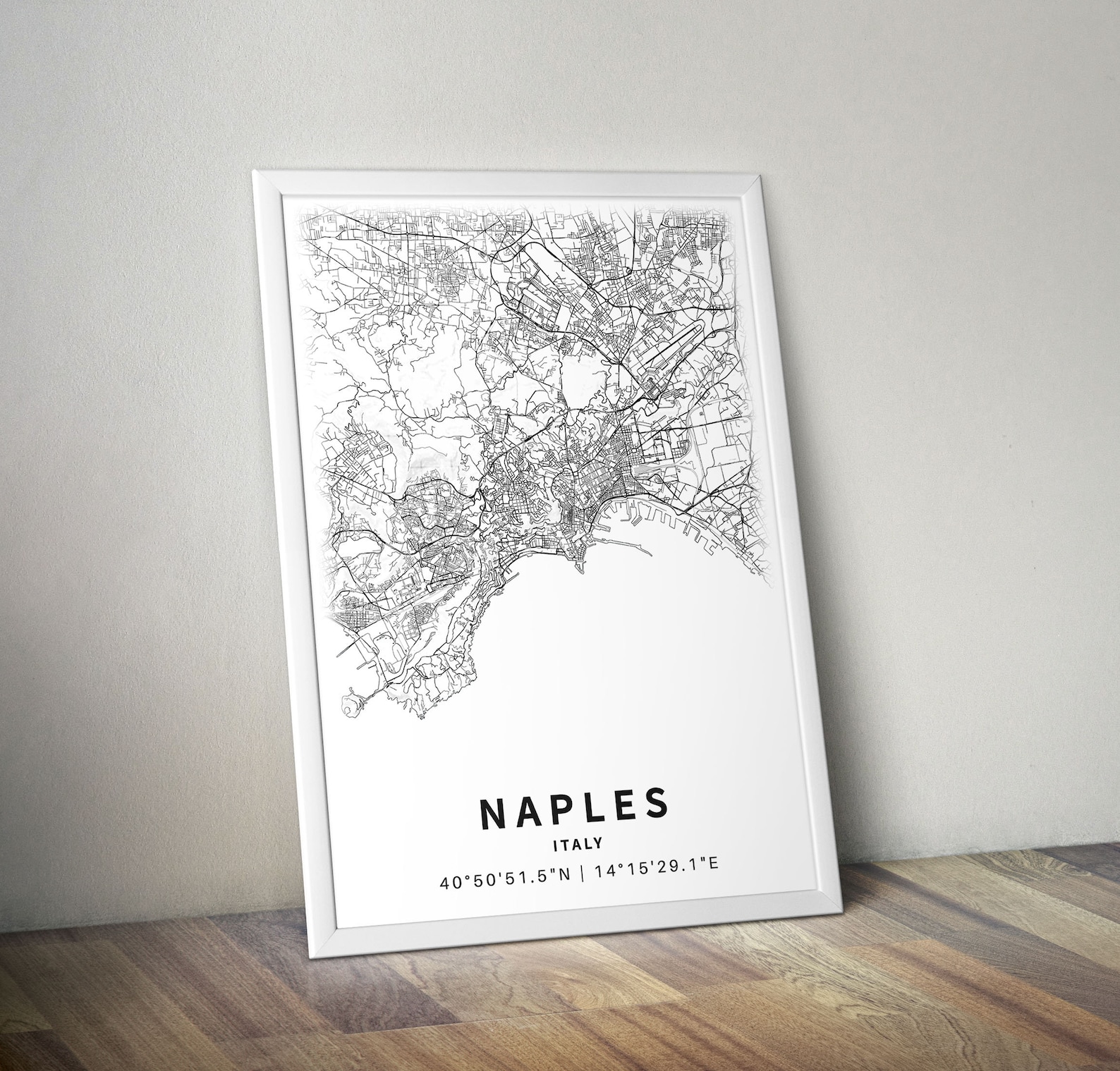 Printable Map of Naples, Italy With Street Names - Instant Download ...