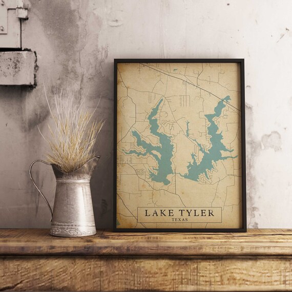 Printable Vintage Style Map of Lake Tyler Texas Instant | Etsy UK