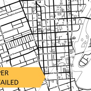 Printable Map of Peterborough, Ontario, Canada With Street Names ...