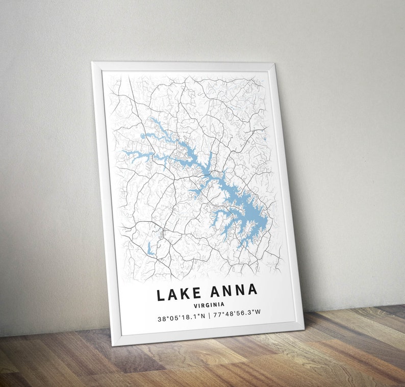 Printable Map of Lake Anna Virginia United States Instant - Etsy