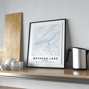 Printable Map of Watauga Lake TN Tennessee, US - Instant Download ...