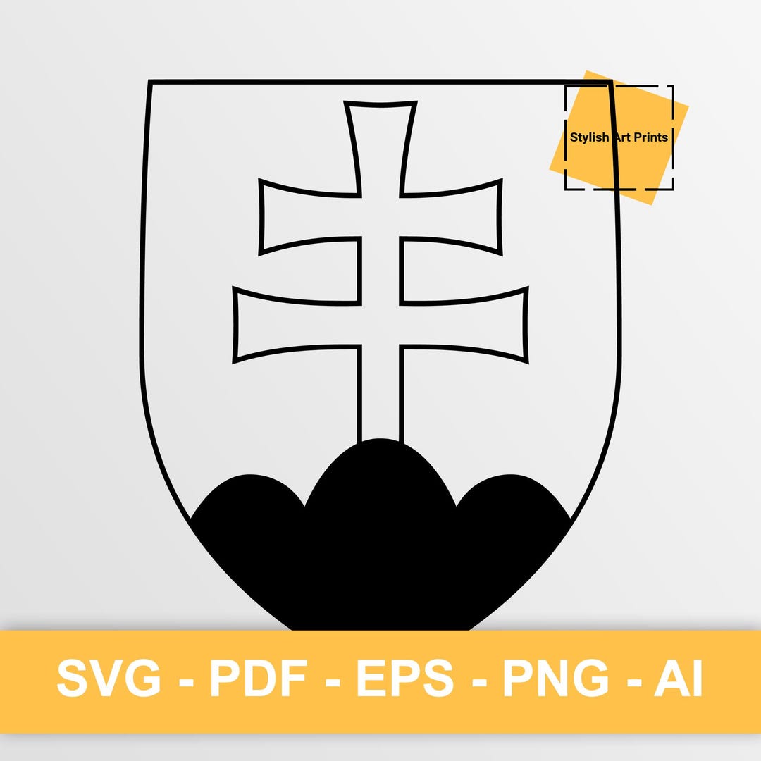 Slovakia Coat of Arms Vector Clipart (SVG, PNG, PDF), Slovakia Cutting ...