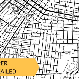 Printable Map of Aurora, Illinois, USA With Street Names - Instant ...