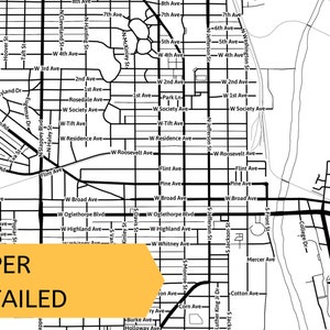 Printable Map Albany, Georgia, USA With Street Names - Instant Download ...