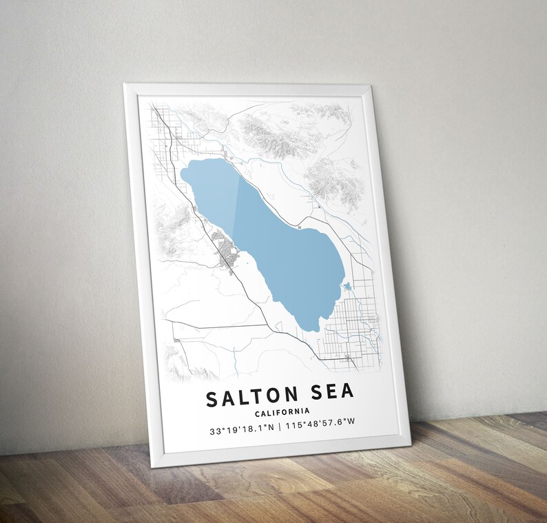 Printable Map of Salton Sea California United States - Etsy