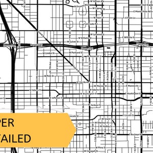 Printable Map of Phoenix, Arizona, USA With Street Names Instant ...