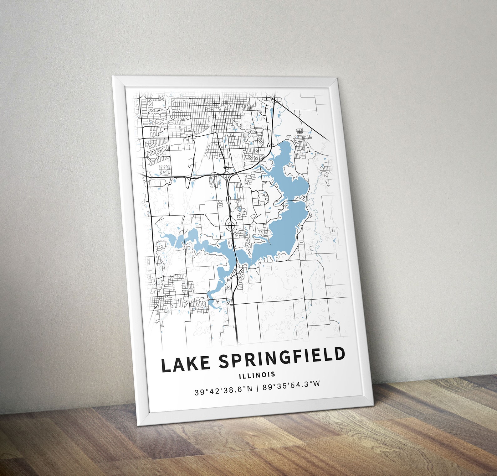 Printable Map of Lake Springfield, Illinois, US Instant Download Lake ...