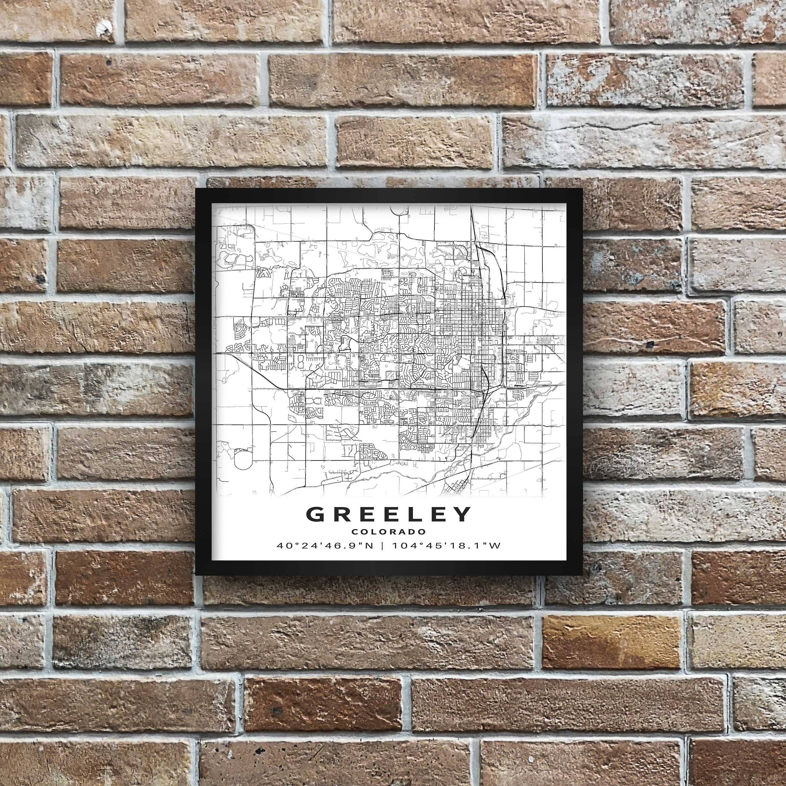 Printable Map of Greeley, Colorado, USA With Street Names - Instant ...