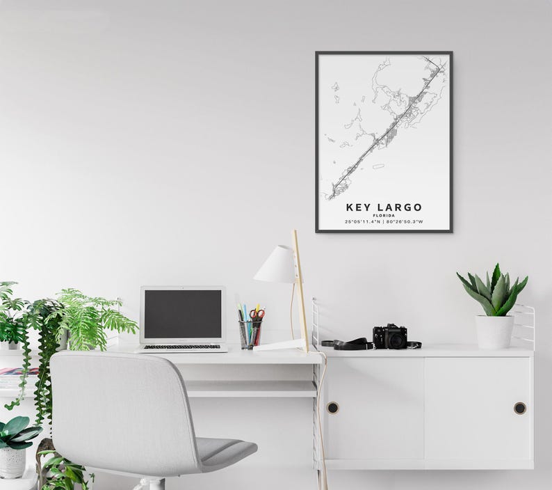Printable Map of Key Largo, Florida With Street Names - Instant ...