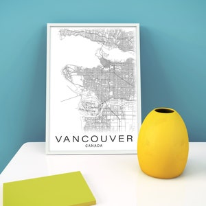Printable Map of Vancouver, Canada Instant Download City Map Gift Idea ...