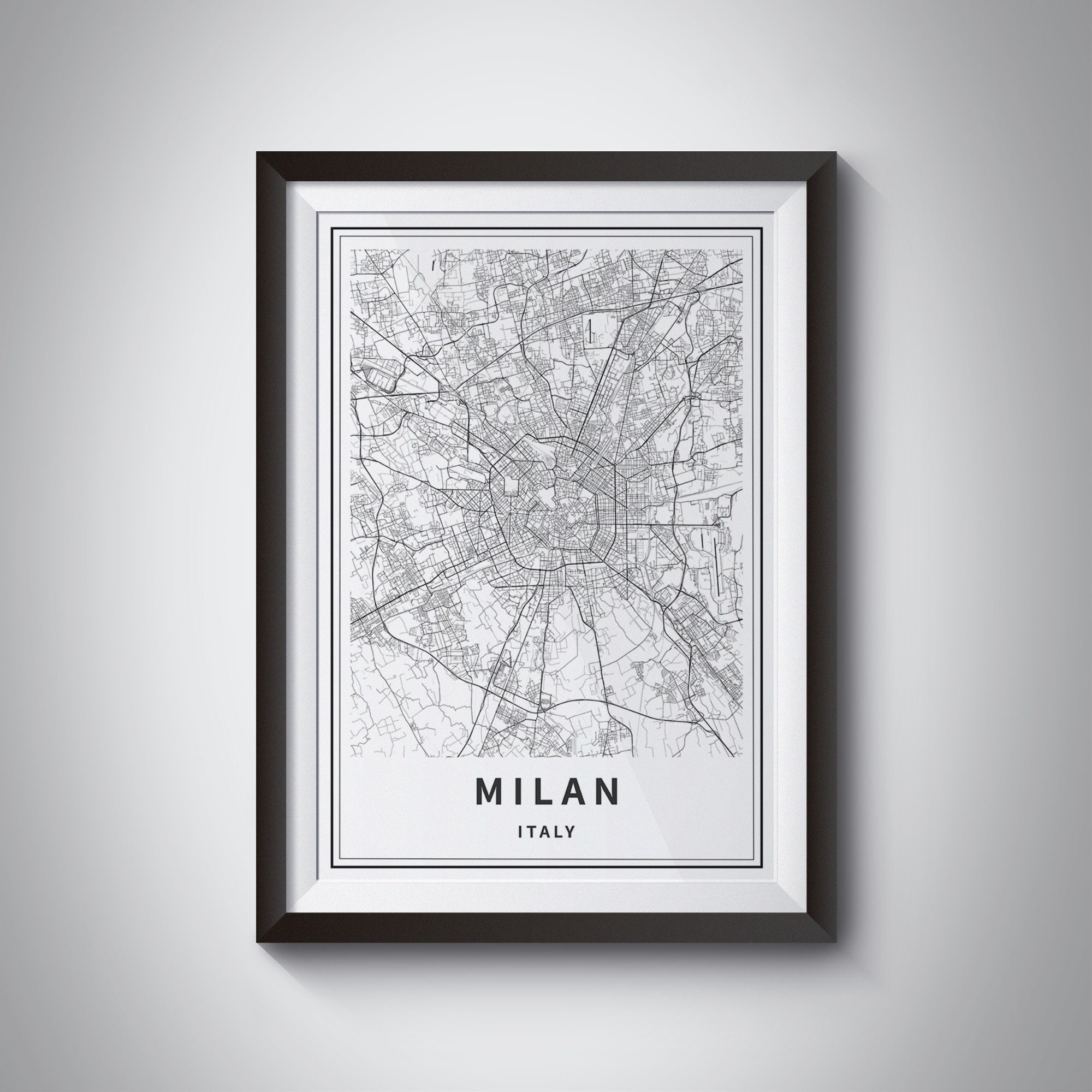 Printable Map of Milan Italy Instant Download City Map | Etsy