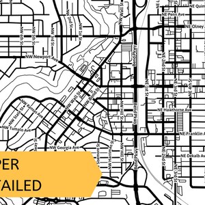 Printable Map of Bend, Oregon, USA With Street Names Instant Download ...