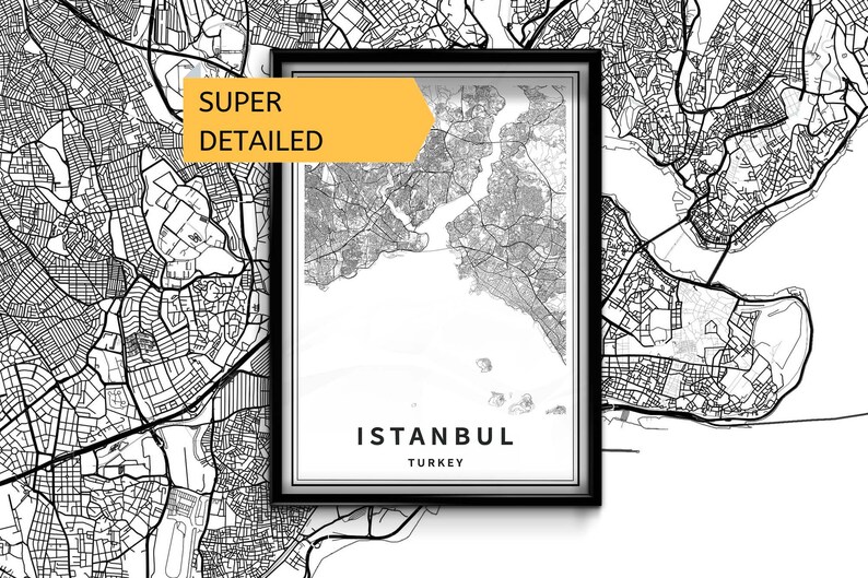 Printable Map of Istanbul Turkey Instant Download City - Etsy