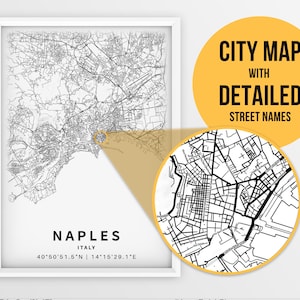 Printable Map of Naples Italy With Street Names Instant - Etsy