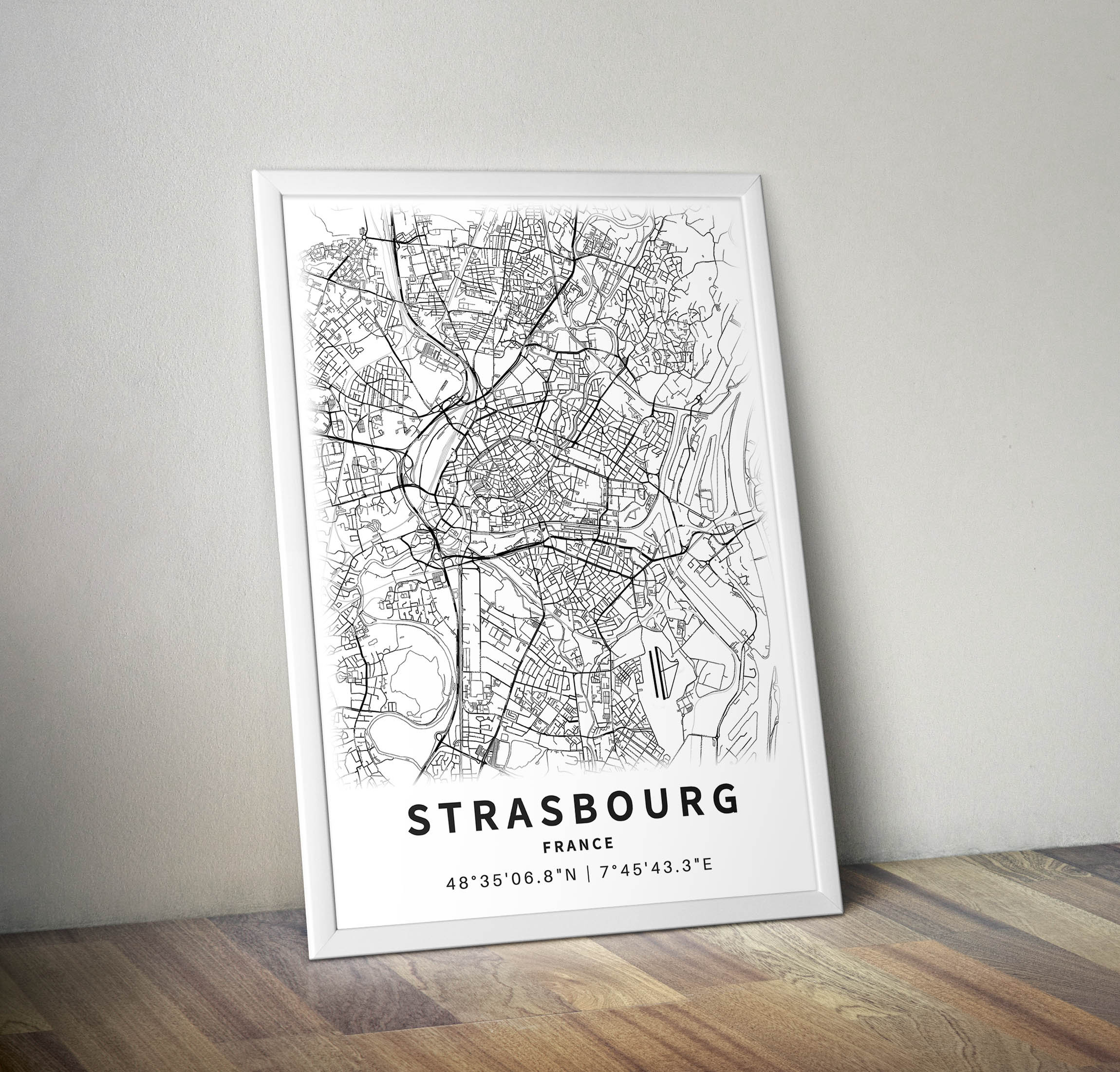 Printable Map of Strasbourg France With Street Names | Etsy