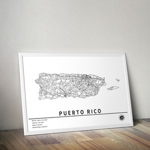 Printable Map of Puerto Rico With City Names and Roads - Instant ...
