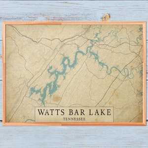 Printable Vintage Style Map Watts Bar Lake Tennessee - Etsy