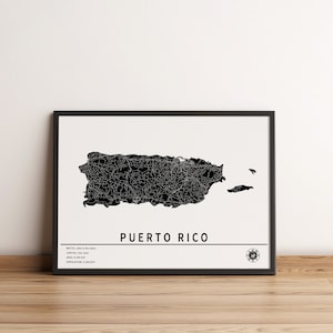 Printable Map of Puerto Rico With City Names and Roads - Instant ...