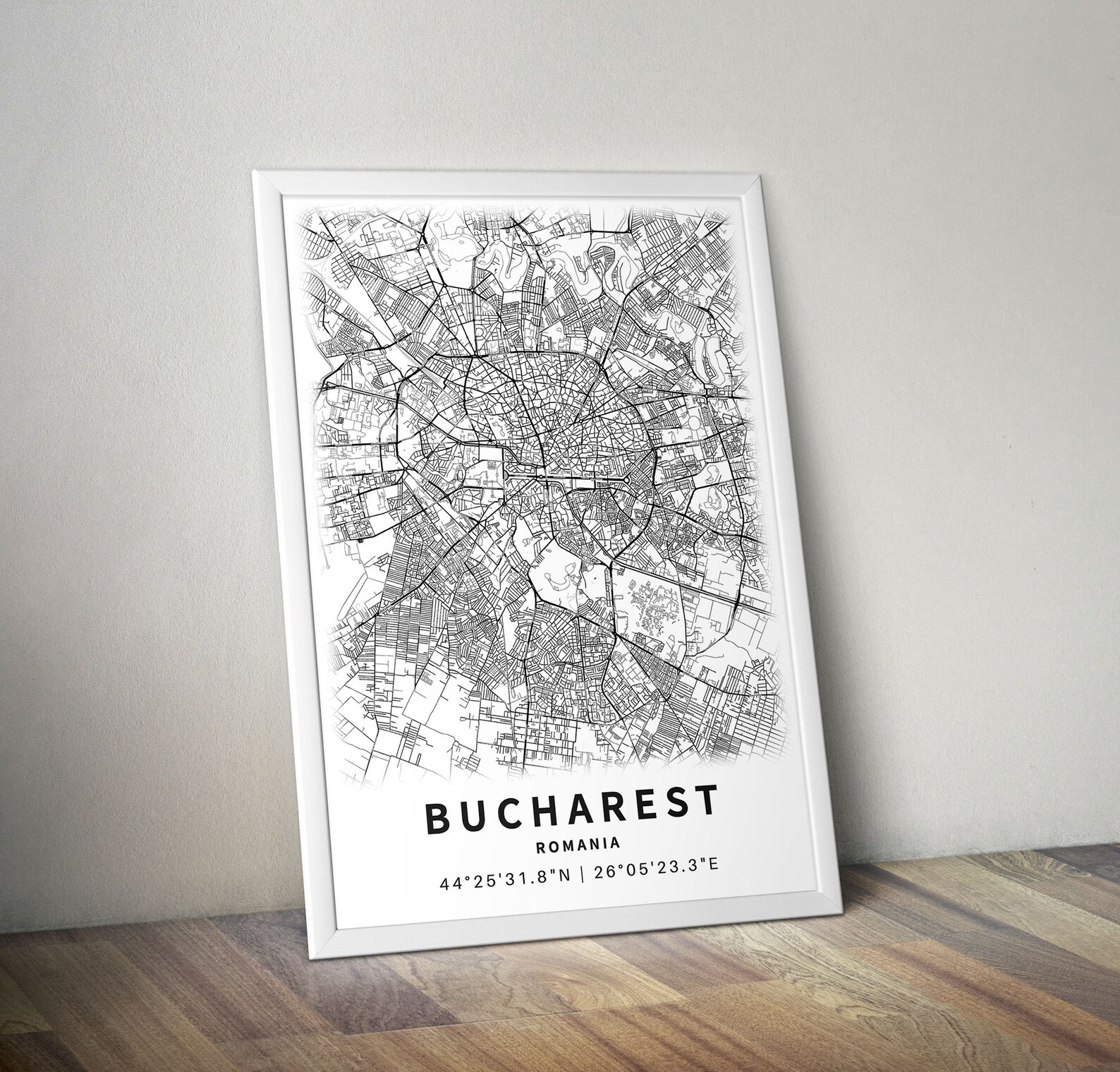 Printable Map of Bucharest Romania With Street Names Instant | Etsy