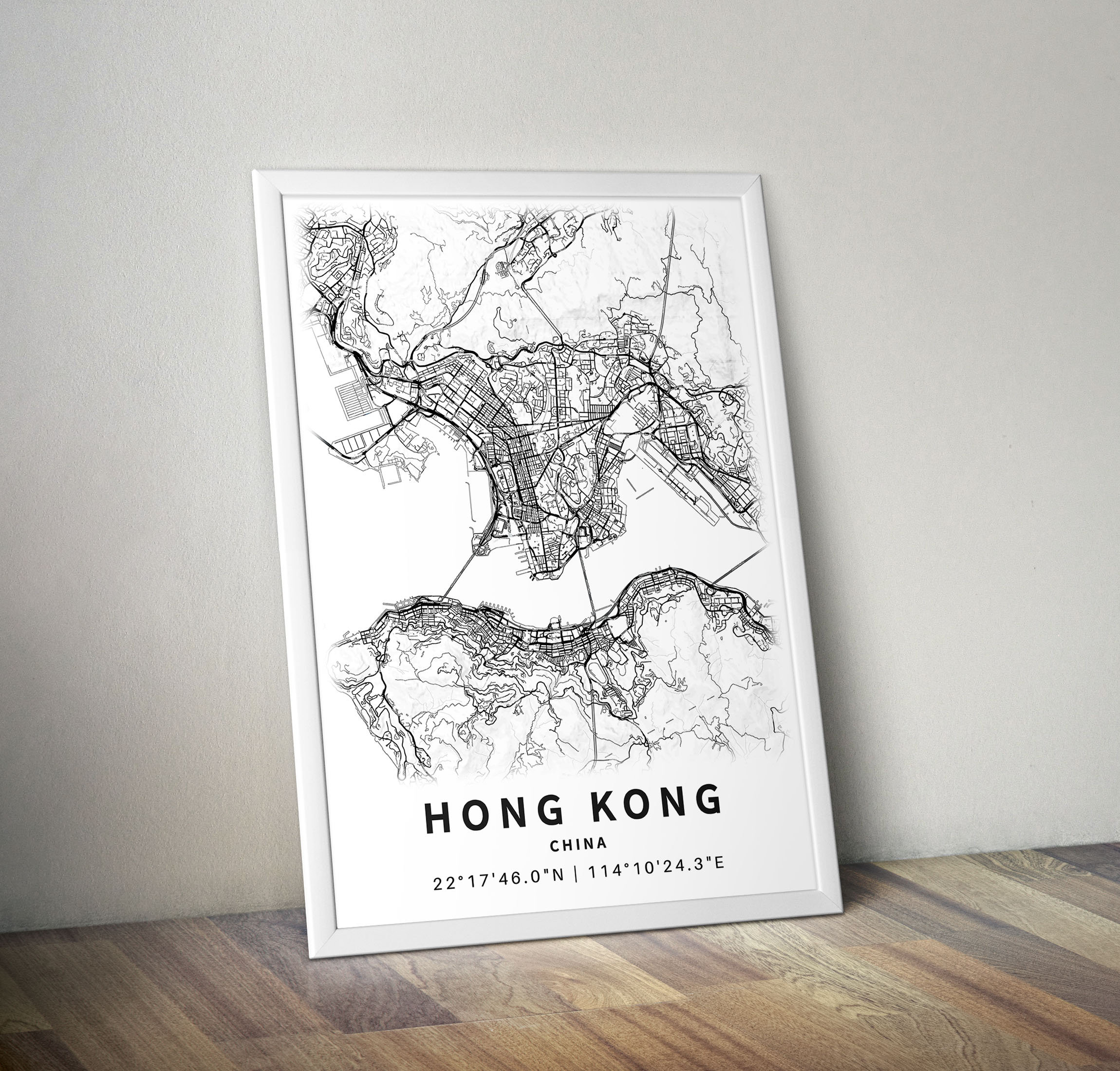 Printable Map of Hong Kong Tsim Sha Tsui City China with | Etsy