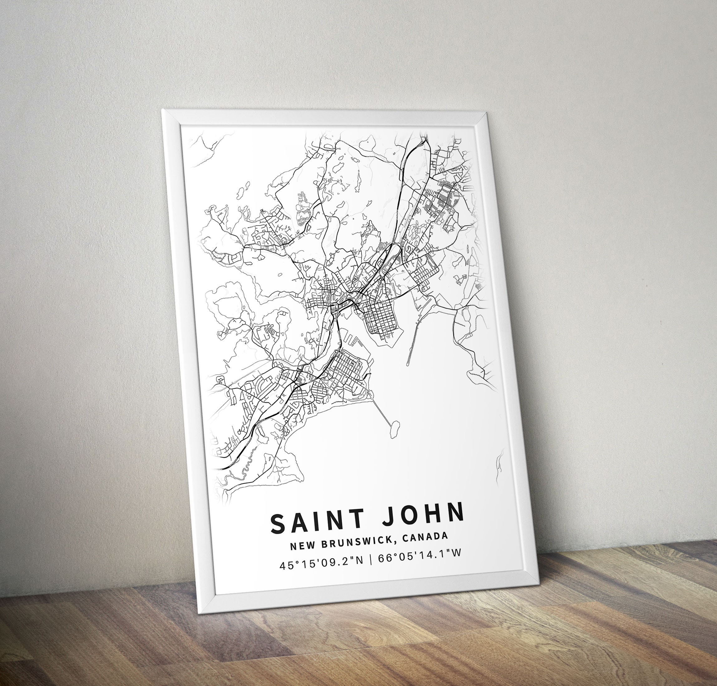 Printable Map of Saint John, New Brunswick, Canada With Street Names ...
